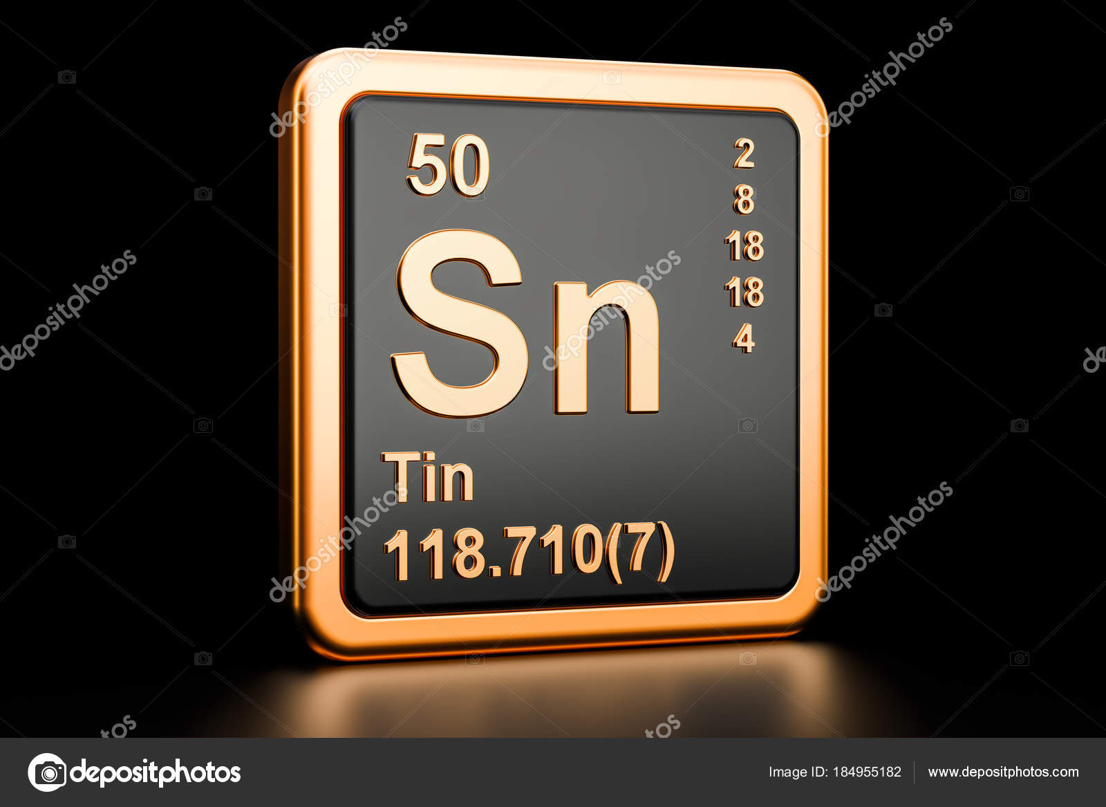 Tin stannum Sn chemical element. 3D rendering — Stock Photo © alexlmx ...
