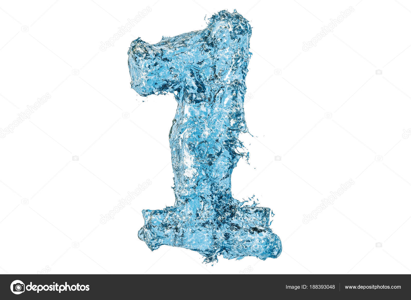 Water number 1, 3D rendering — Stock Photo © alexlmx #188393048