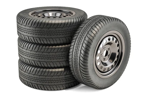 Stack of car wheels Stock Photos, Royalty Free Stack of car wheels ...