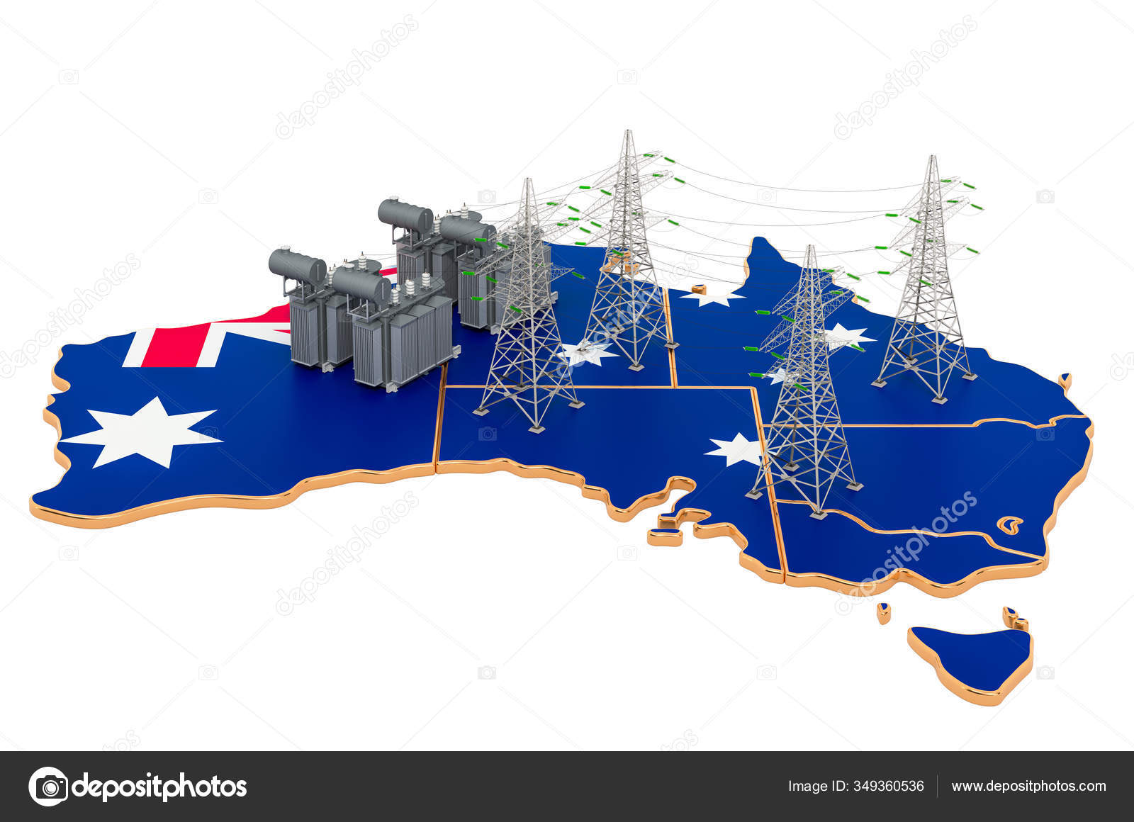 Electrical Substations Australia Rendering Isolated White Background ...