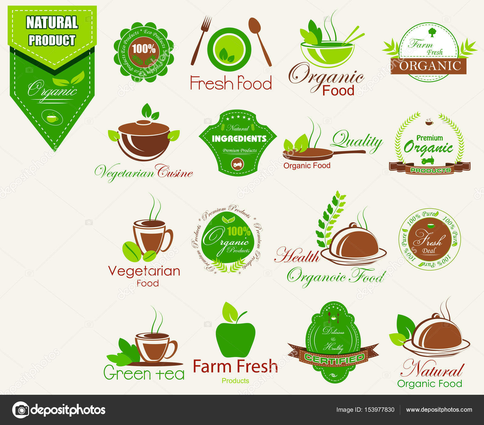 Organic Fresh Food label tag sticker for Advertisement Stock Vector ...
