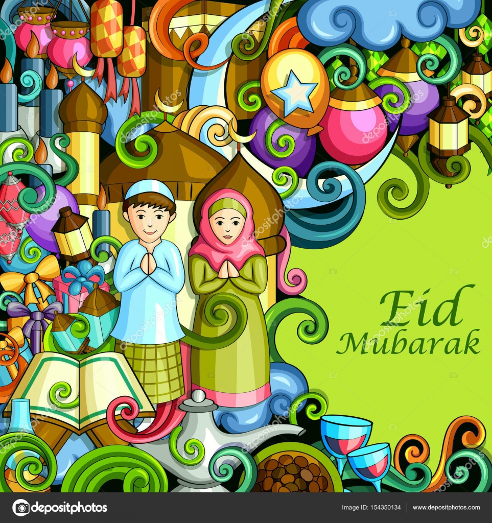 Eid Mubarak Blessing for Eid background Stock Vector by ©stockshoppe ...