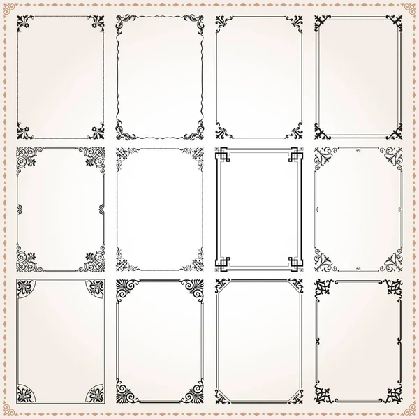 Decorative frames and borders rectangle proportions set 6 ⬇ Vector ...