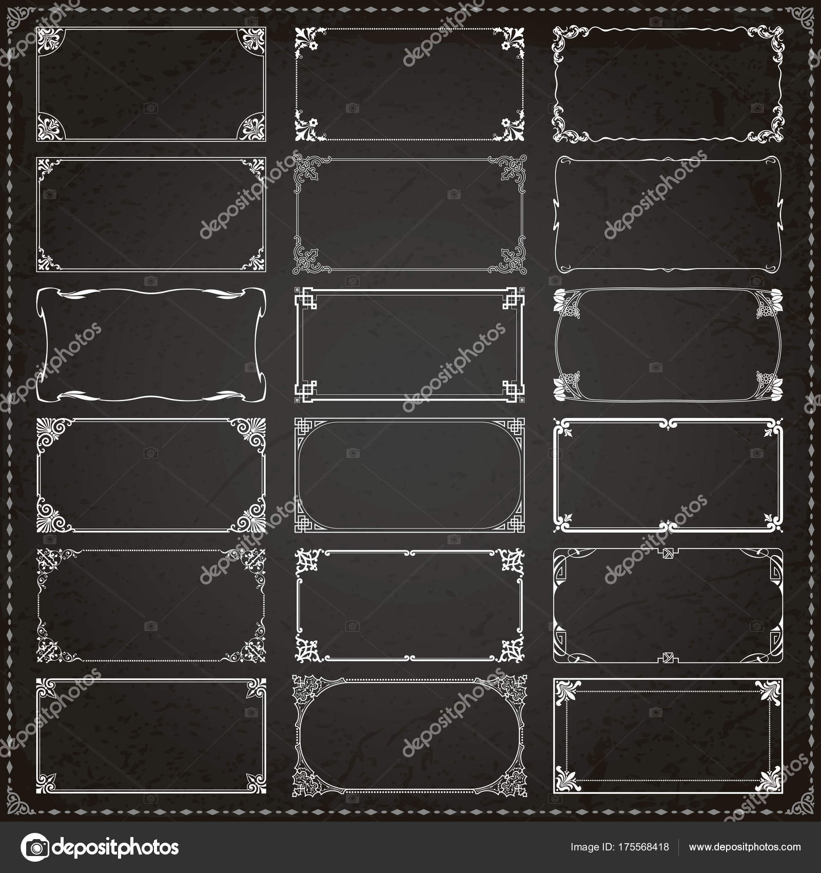 Decorative frames and borders rectangle 2x1 proportions set 4 Stock ...