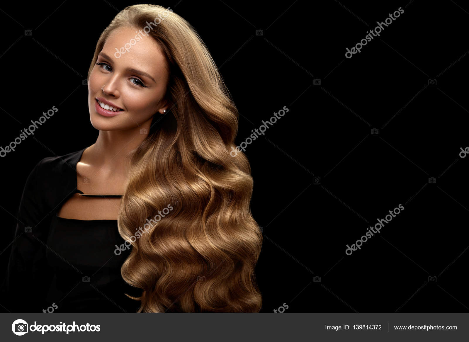Curly Blonde Hair. Beauty Model With Gorgeous Volume Hair Stock Photo ...