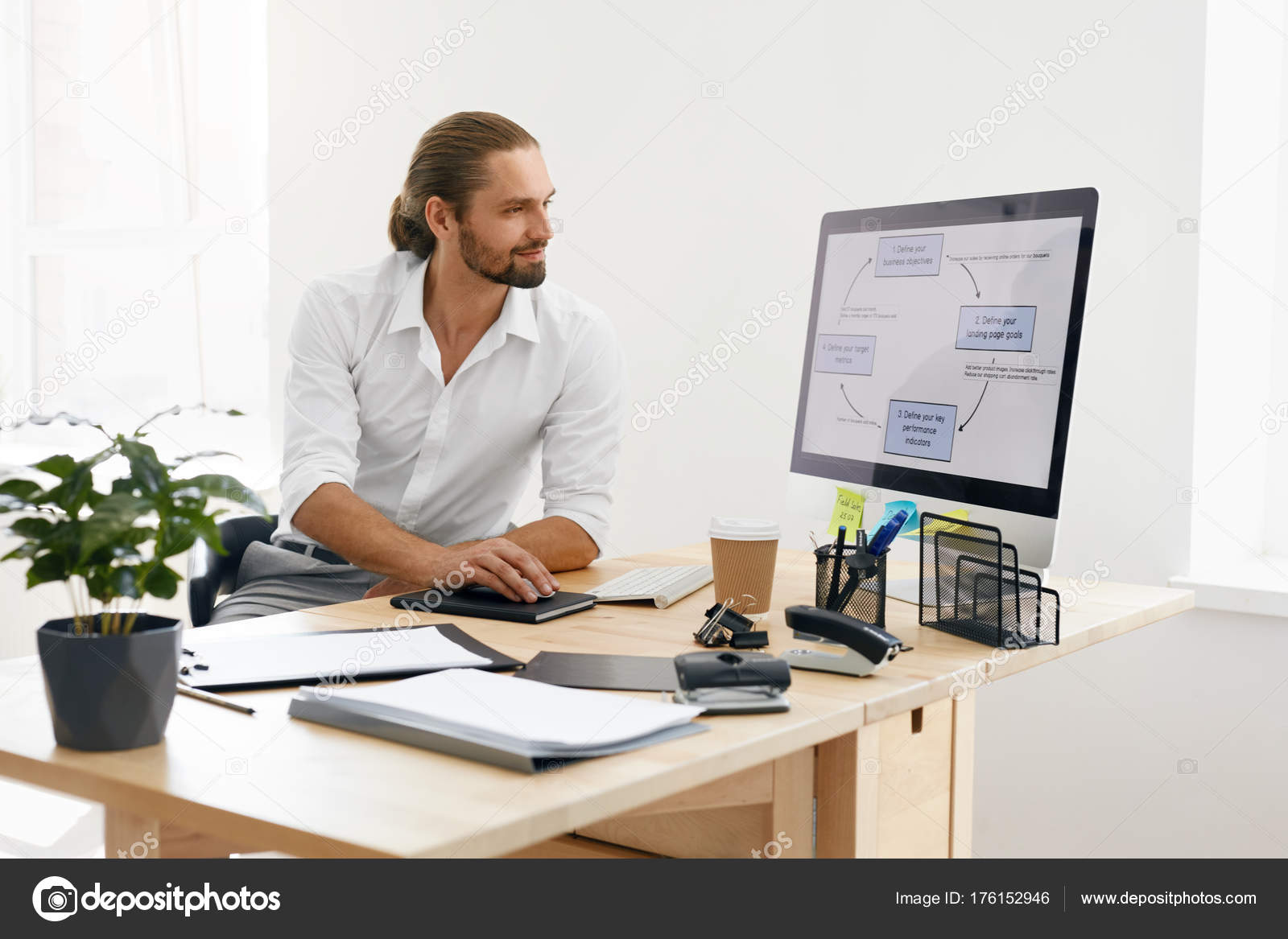Business Person Working On Computer