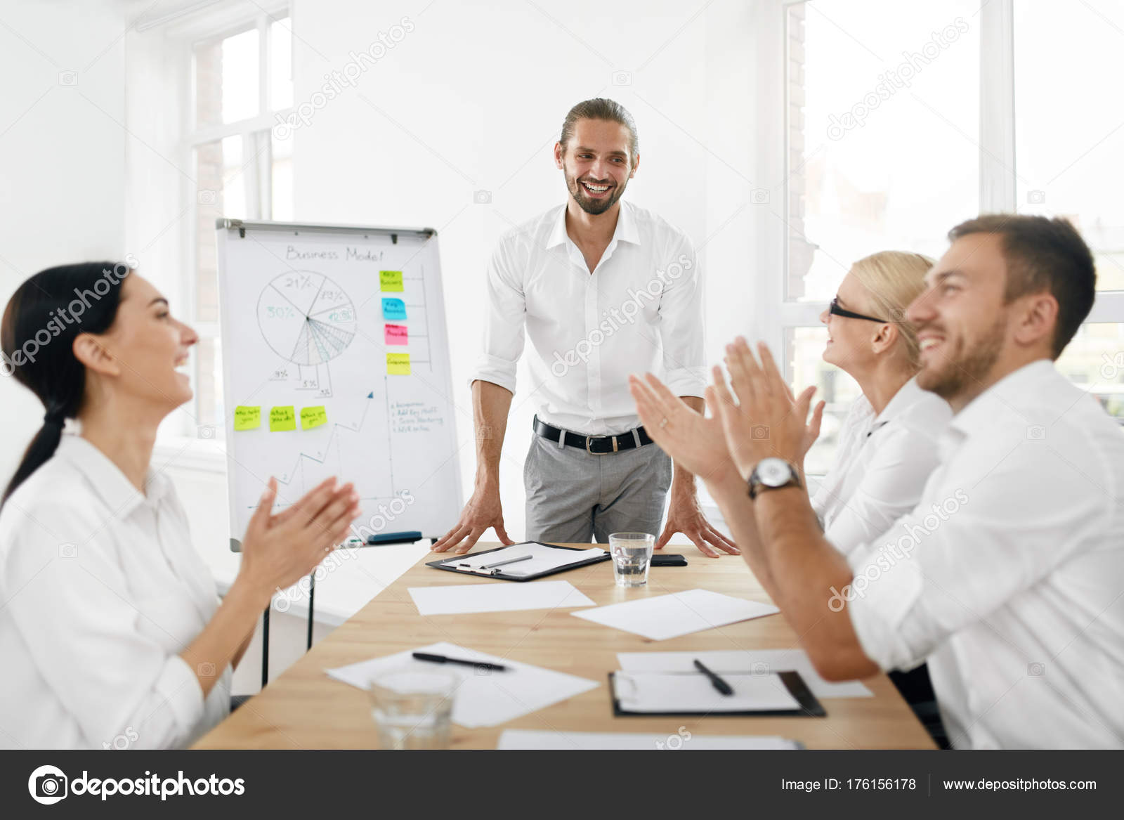 Team Meeting. Business Training With Employees In Office. — Stock Photo ...