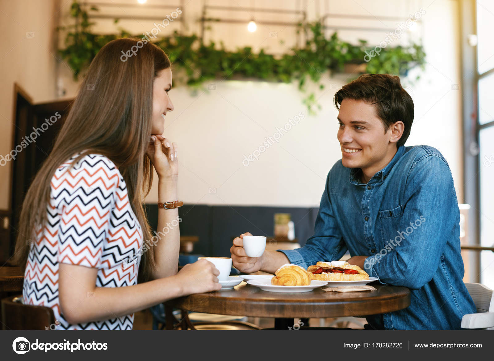 Couple On Romantic Date In Cafe. ⬇ Stock Photo, Image by © puhhha ...