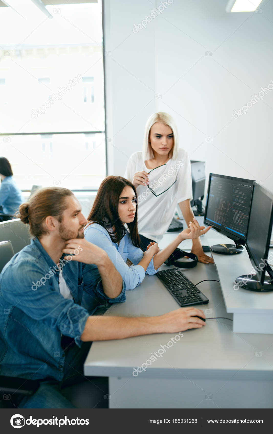 IT office. People Working At Open Workplace Stock Photo by ©puhhha ...
