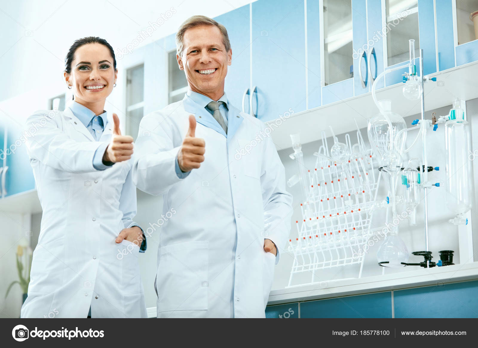 Scientists In Laboratory. Medical Workers At Work — Stock Photo ...