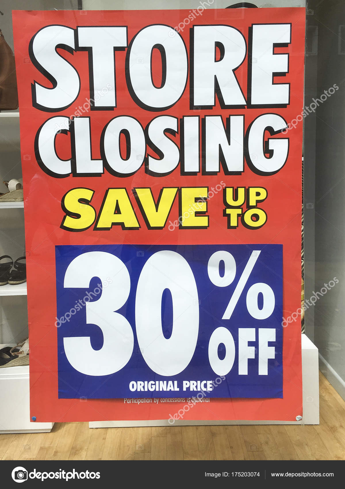 Store Closing Sign Shop Window All Stock Reduced Stock Photo by ...