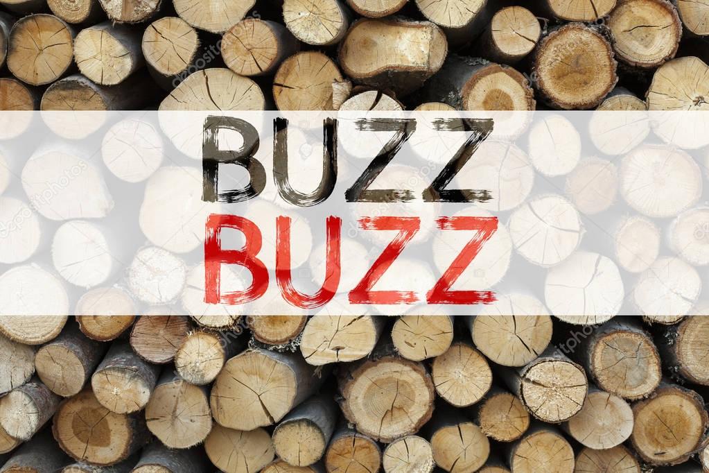 Leyenda de texto de anuncio conceptual que muestra el concepto de Buzz ...