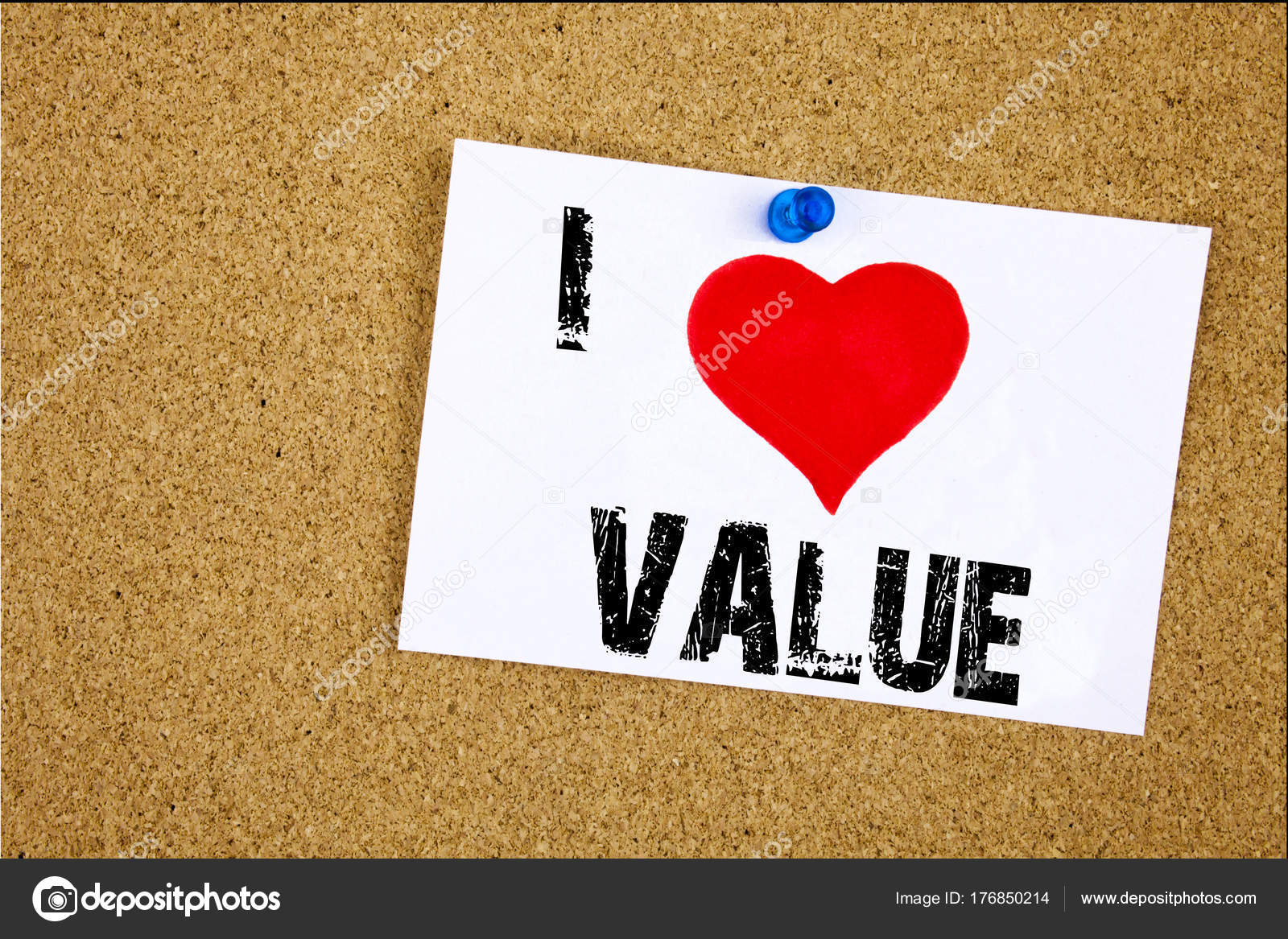 Hand writing text caption inspiration showing I Love Value concept ...