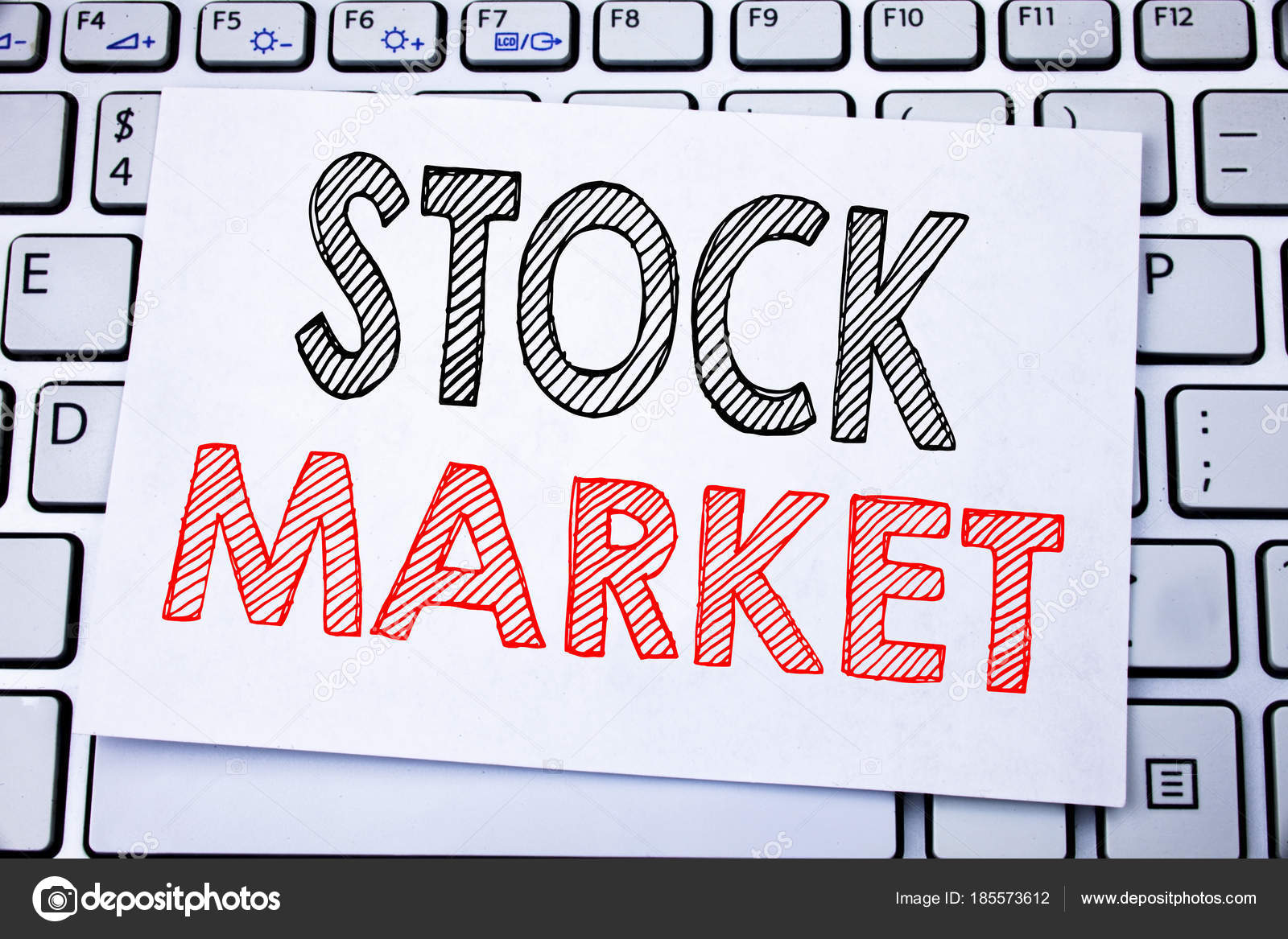 Handwritten text caption showing Stock Market. Business concept writing ...