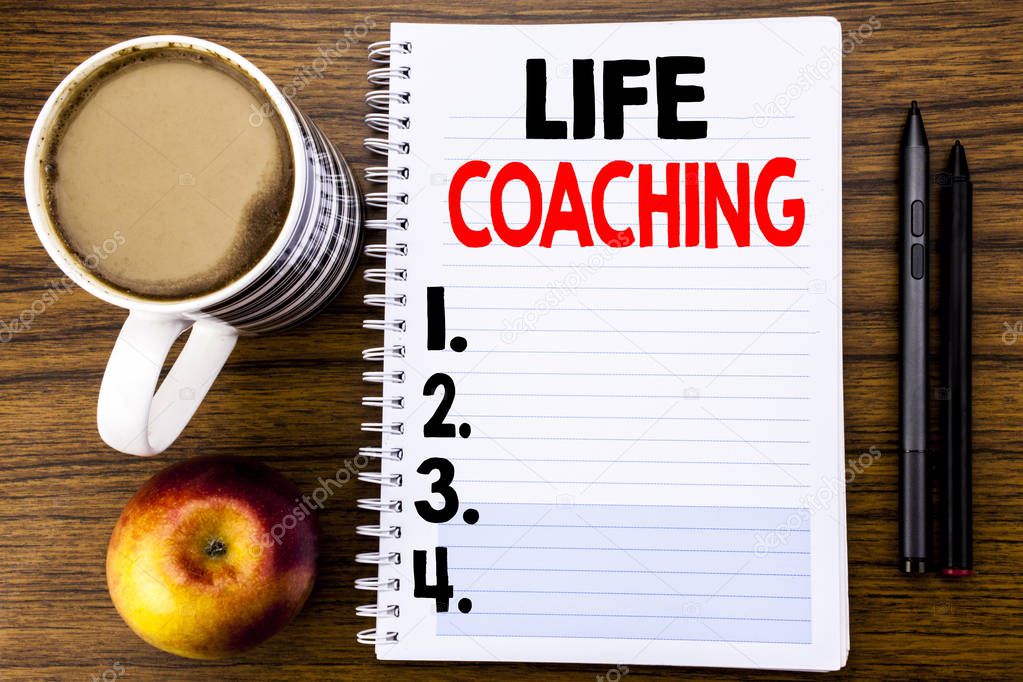 Texto manuscrito que muestra Life Coaching. Concepto de negocio para ...