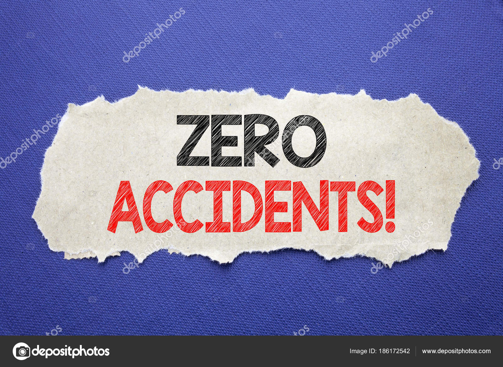 Handwriting Announcement text showing Zero Accidents. Business concept ...