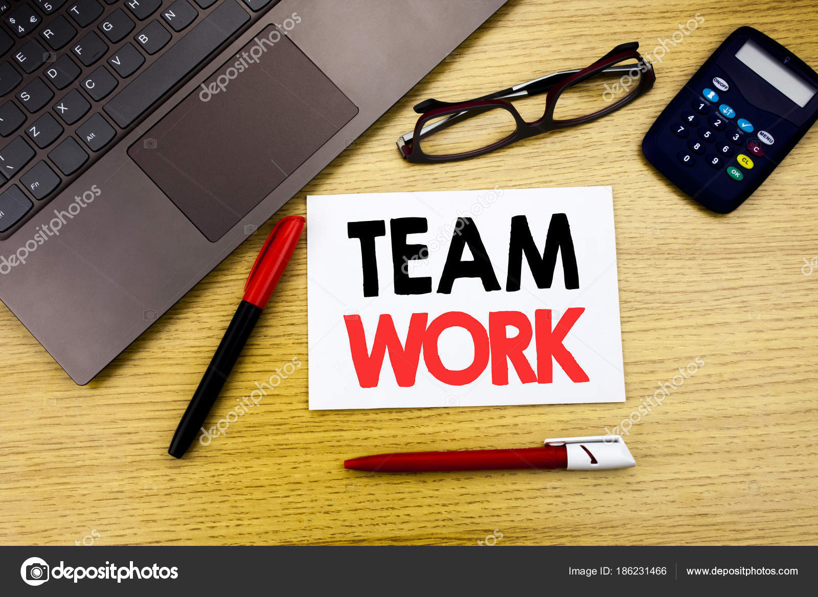 Handwritten text caption showing Team Work. Business concept writing ...