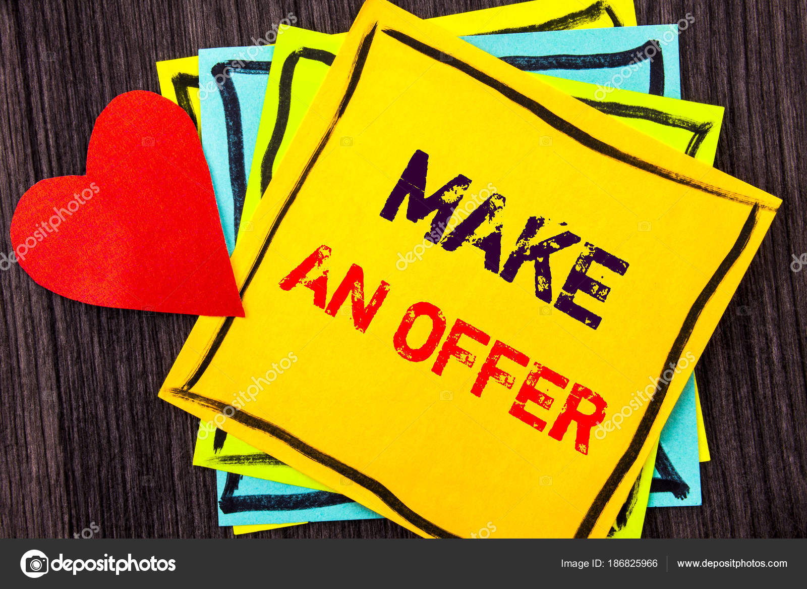 Writing text showing Make An Offer. Concept meaning Settlement ...