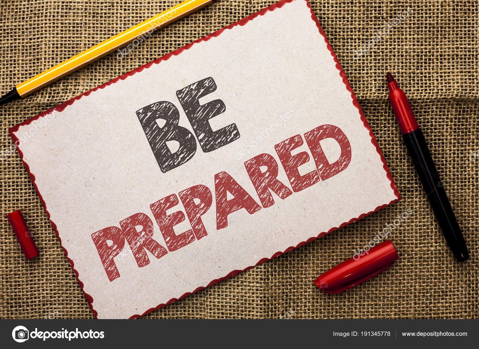 Writing note showing Be Prepared. Business photo showcasing ...