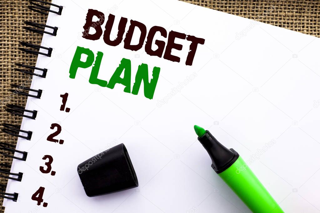 Text sign showing Budget Plan. Conceptual photo Accounting Strategy ...