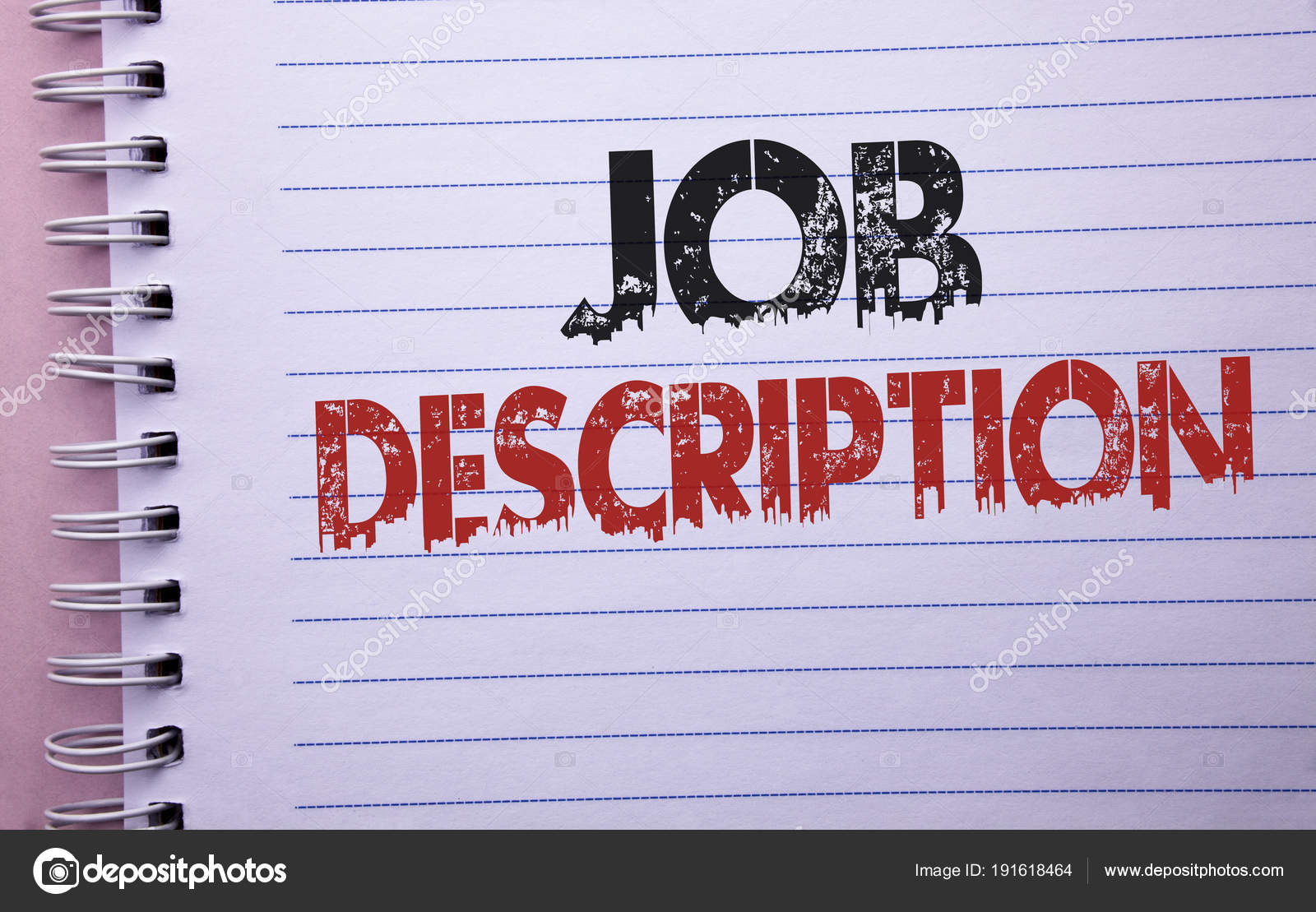 Word writing text Job Description. Business concept for Document that ...