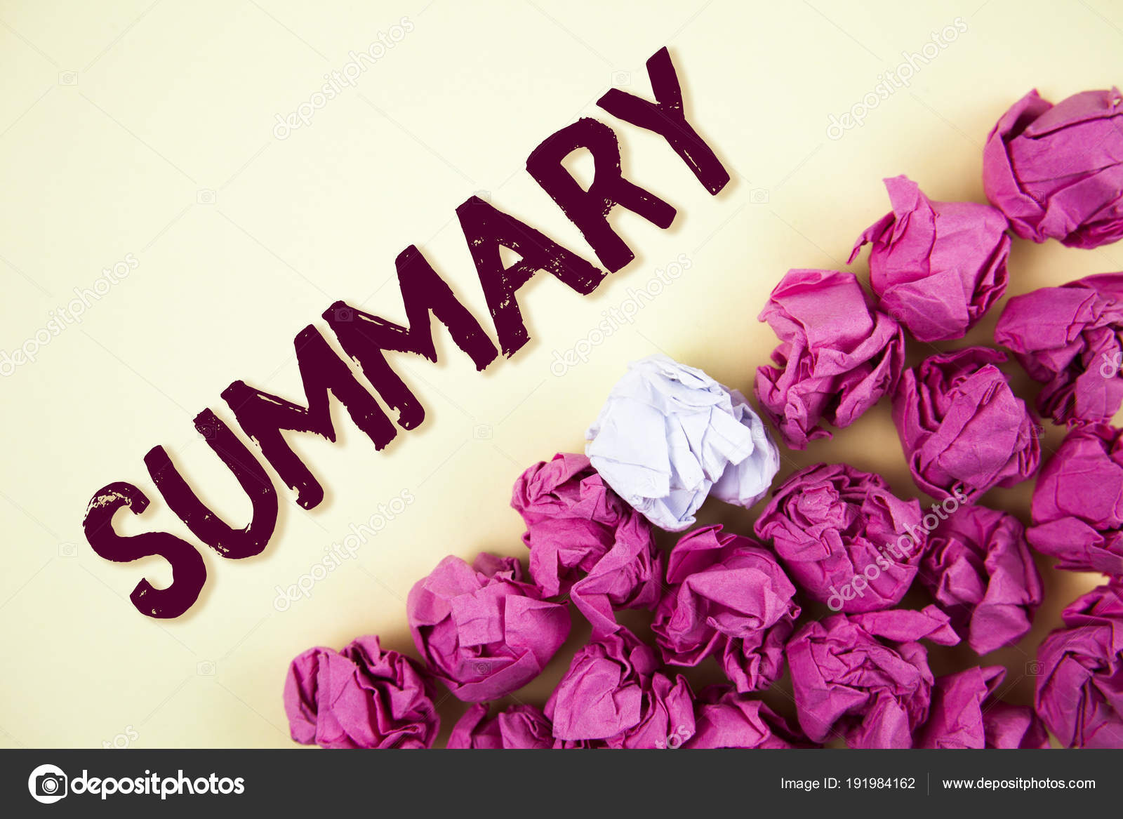 Text sign showing Summary. Conceptual photo Brief Statement Abstract ...