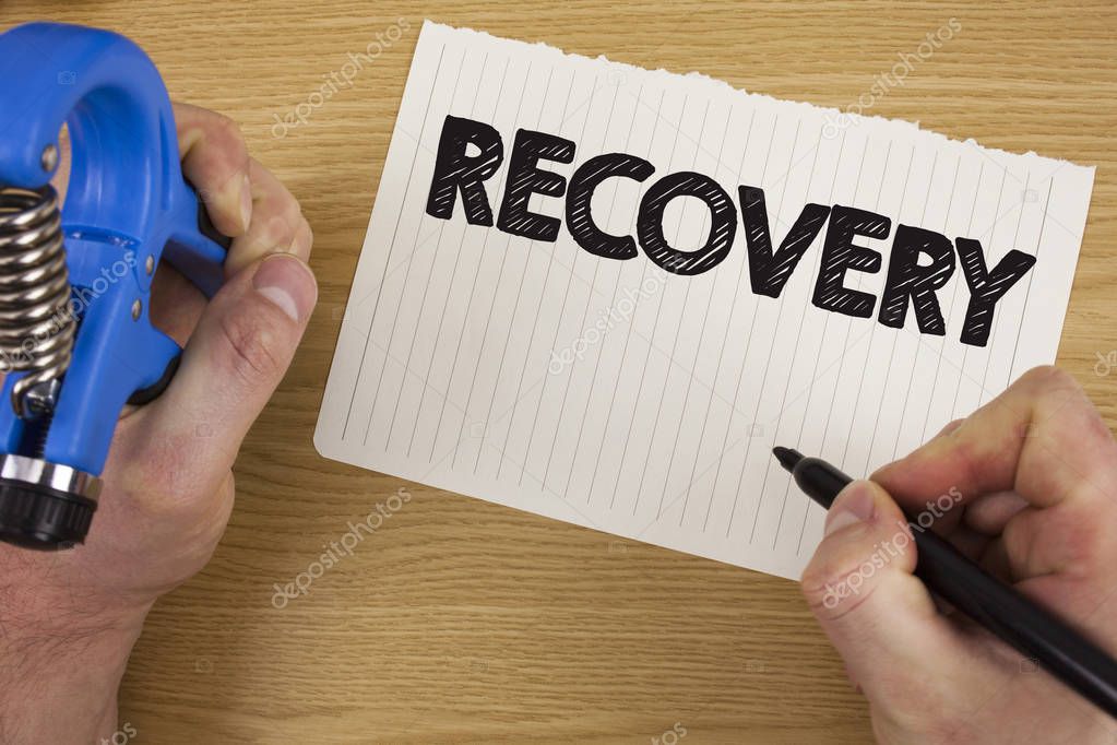 Signo de texto que muestra recuperación. Foto conceptual Volver al ...