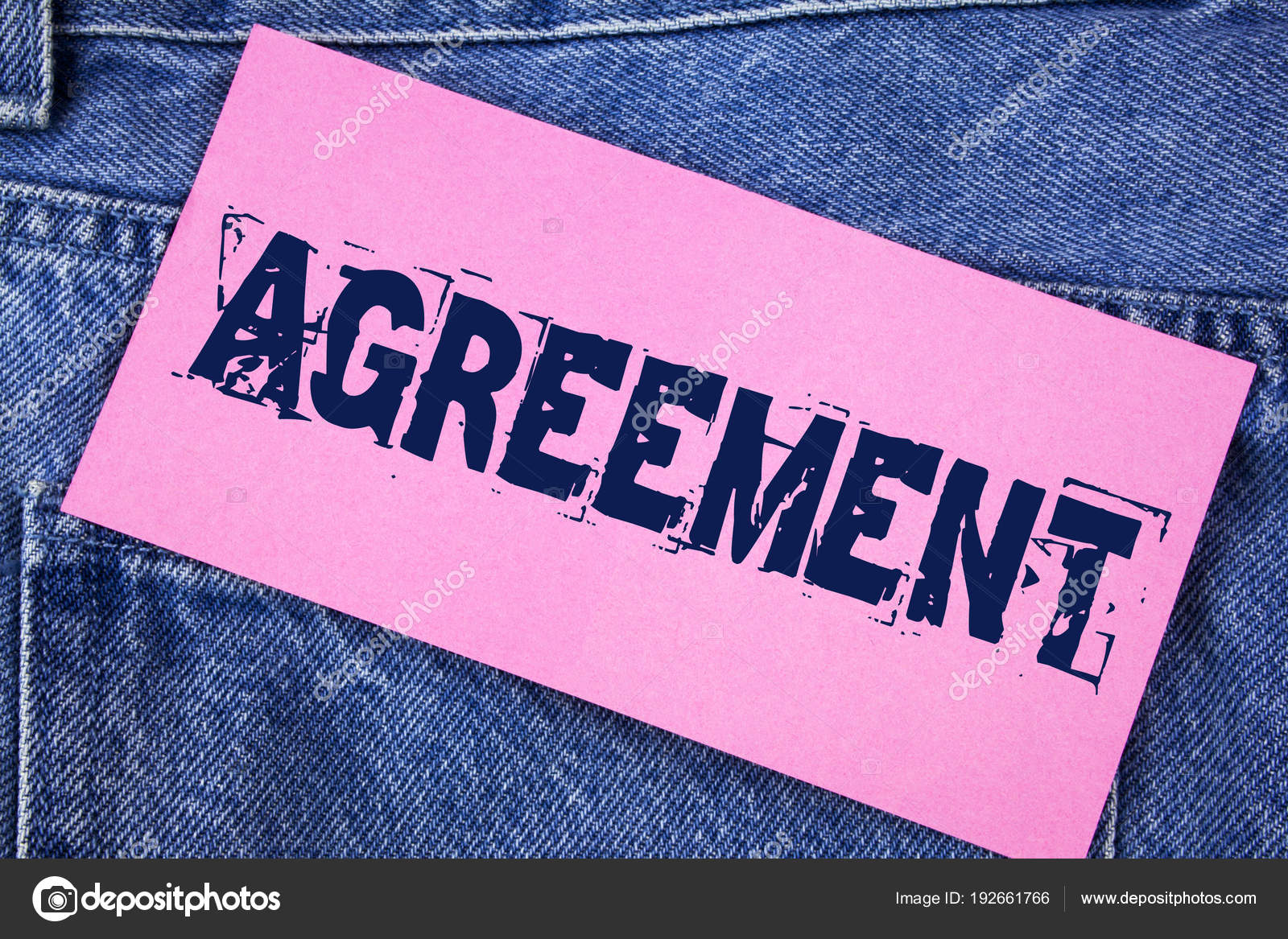 Handwriting text Agreement. Concept meaning Business or personal ...