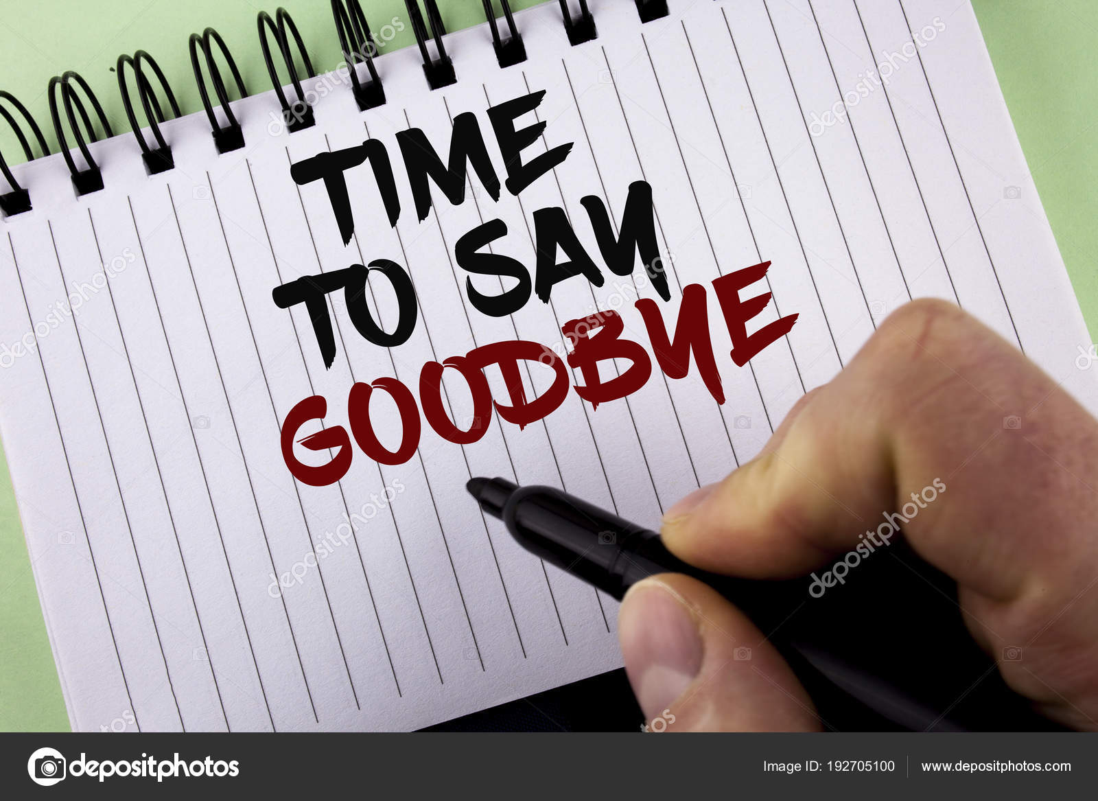 Text sign showing Time To Say Goodbye. Conceptual photo Separation ...