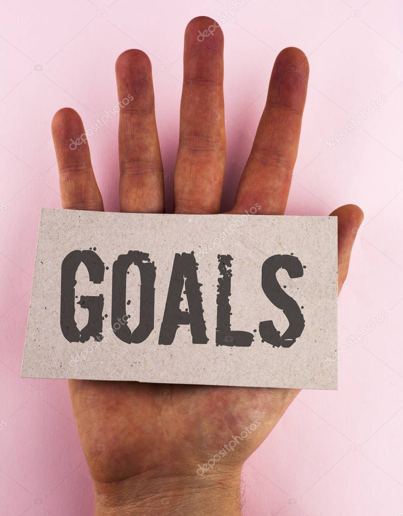Escritura a mano conceptual mostrando Metas. Texto de la foto de ...