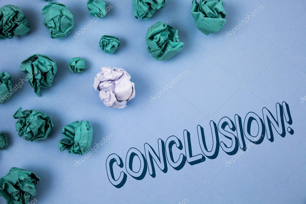 Escritura de texto a mano Conclusión Llamada motivacional. Concepto que ...