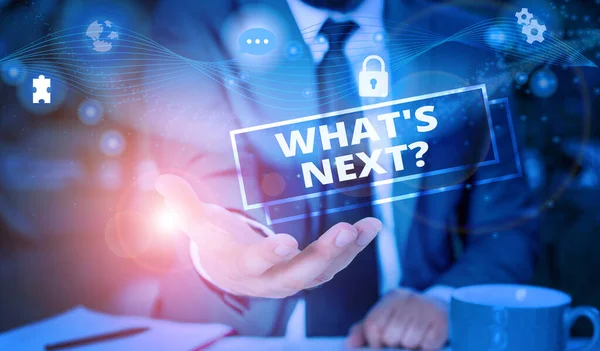 Handwriting text What S Next Question. Concept meaning asking ...