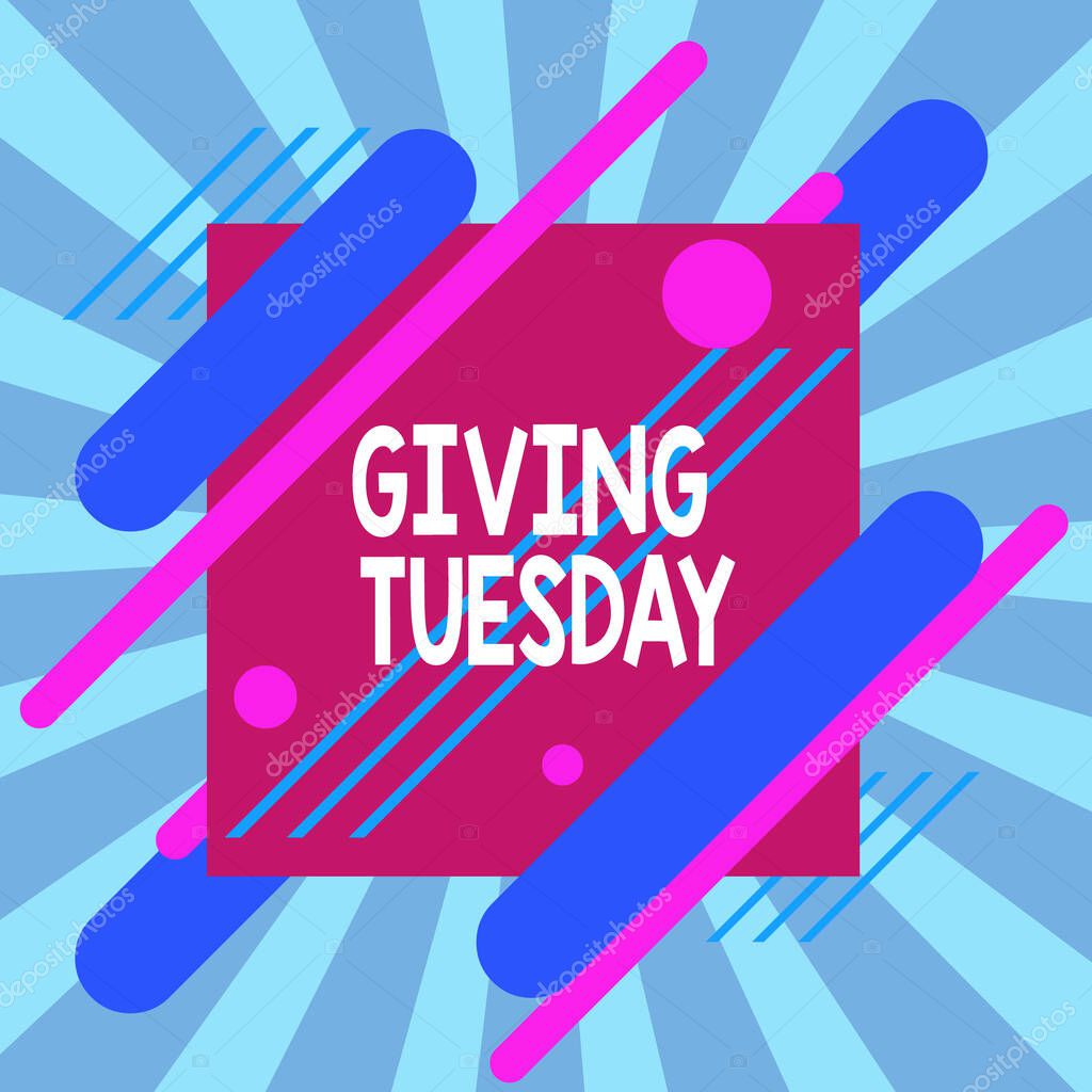 Señal de texto que muestra Giving Tuesday. Foto conceptual Día ...