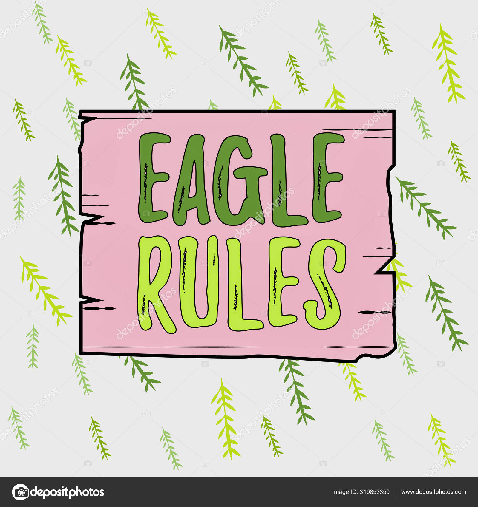 Handwriting text Eagle Rules. Concept meaning a huge set of design ...