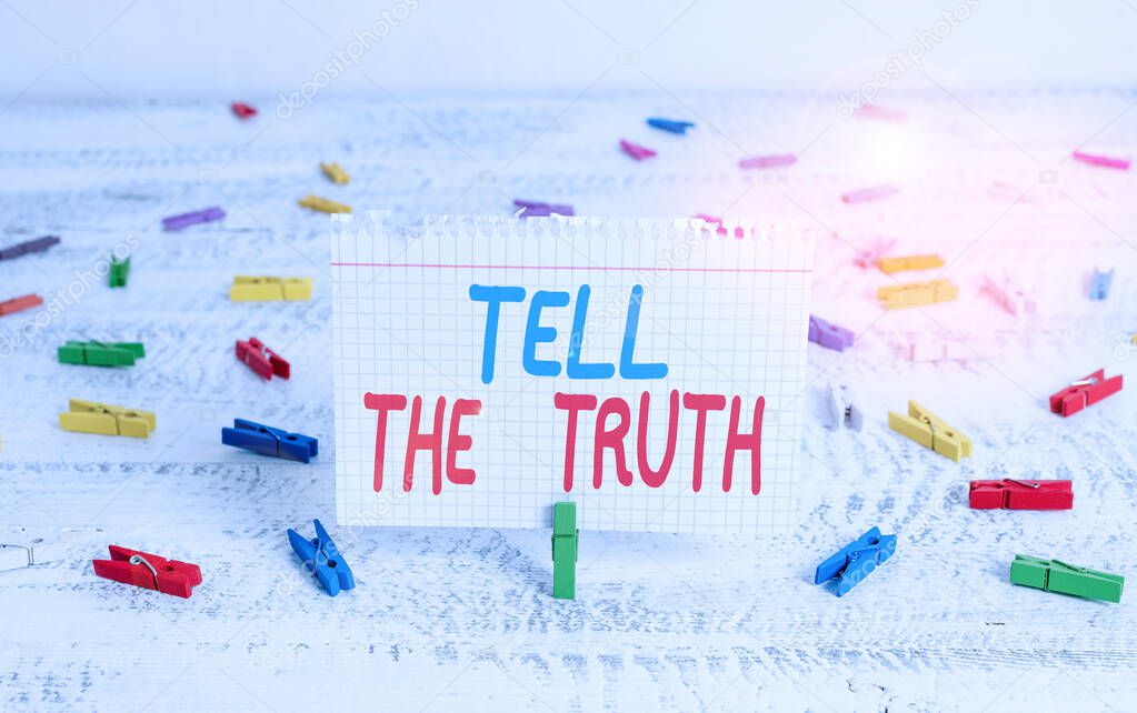 Escritura a mano de texto Tell The Truth. Concepto que significa ...
