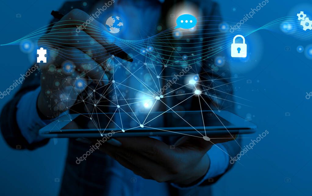 foto del sistema de red en la tecnología moderna dispositivo ...