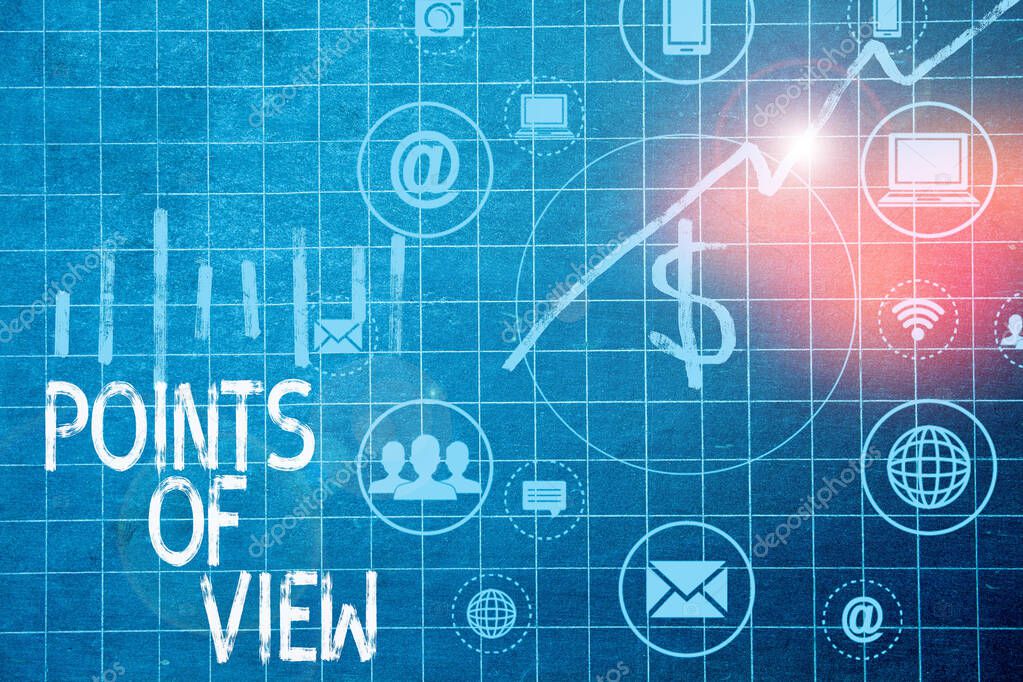 Signo de texto que muestra puntos de vista. Foto conceptual ...