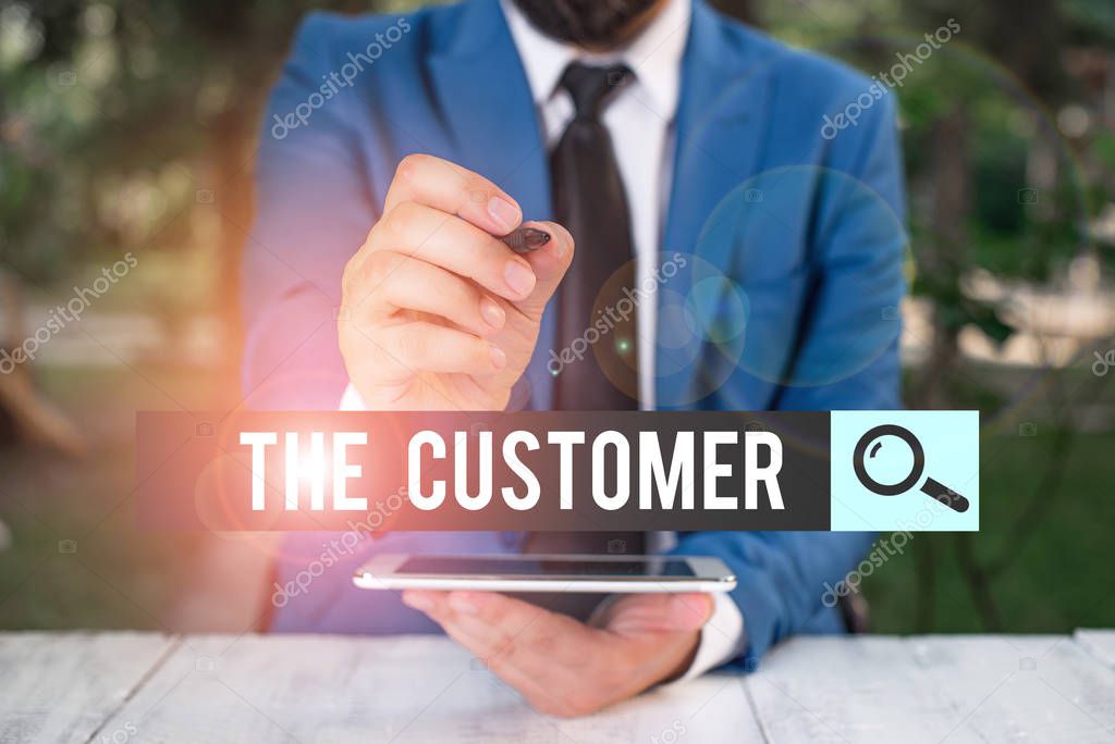Texto manuscrito El cliente. Concepto que significa demostración u ...
