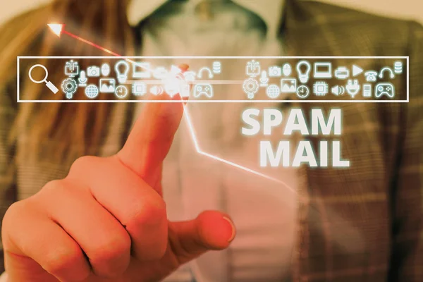Handwriting text writing Spam Mail. Concept meaning Intrusive ...