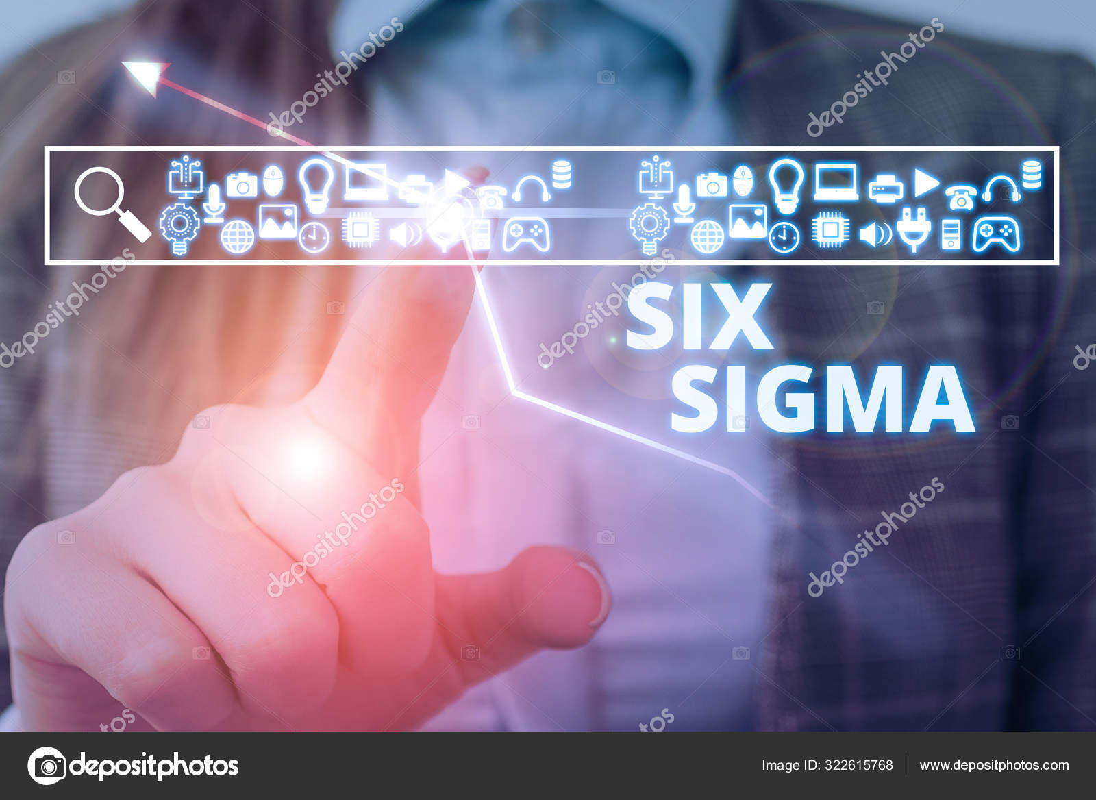Escritura de texto a mano Seis Sigma. Concepto que significa conjunto ...