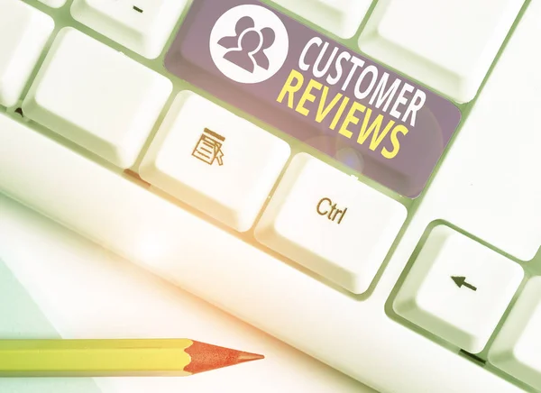 Word writing text Customer Reviews. Business concept for review of a ...