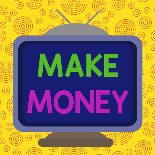 Text sign showing Make Money. Conceptual photo making a profit or ...