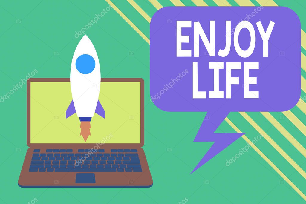 Escritura a mano texto Disfrutar de la vida. Concepto que significa ...