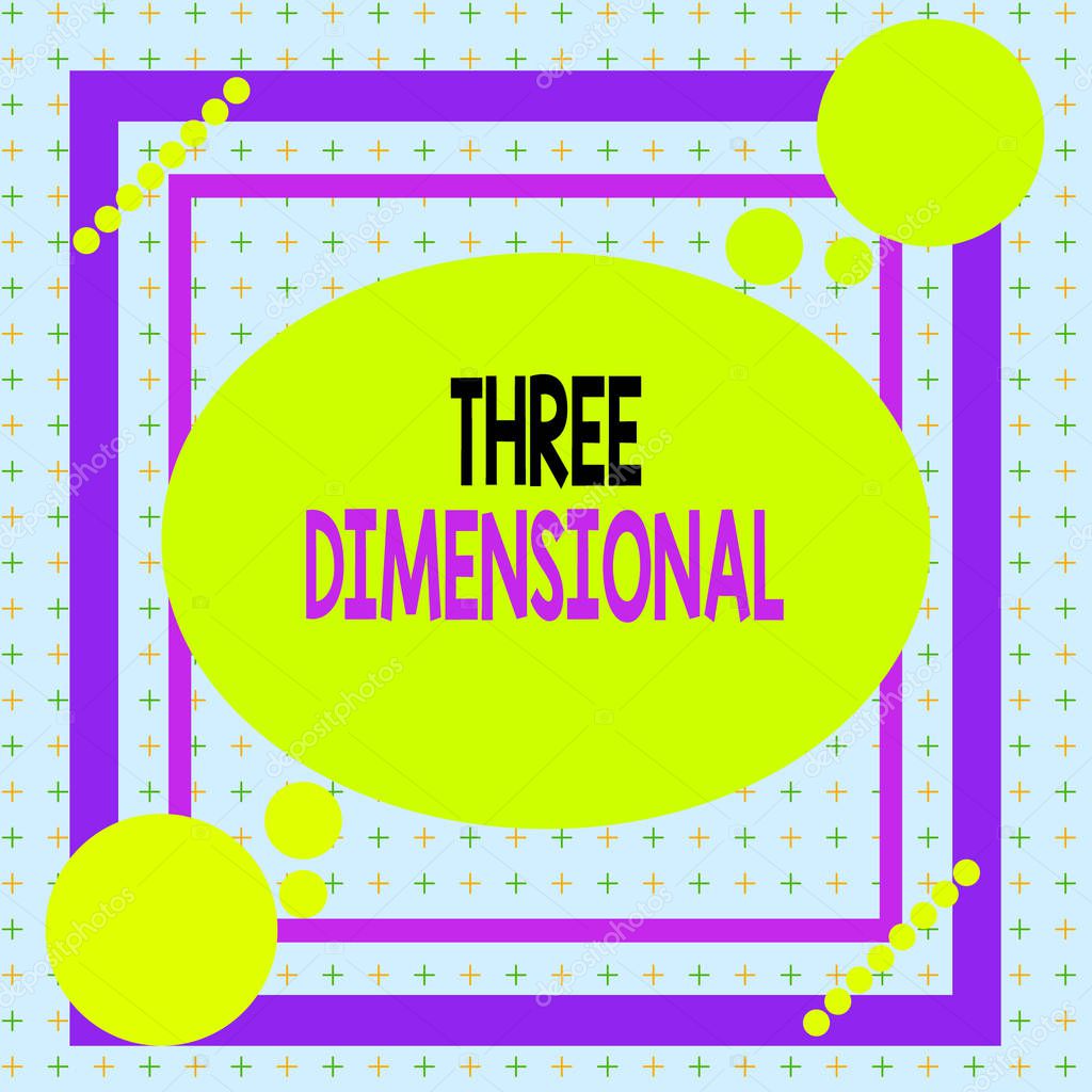 Signo de texto mostrando Tres Dimensiones. Foto conceptual Cosas que ...