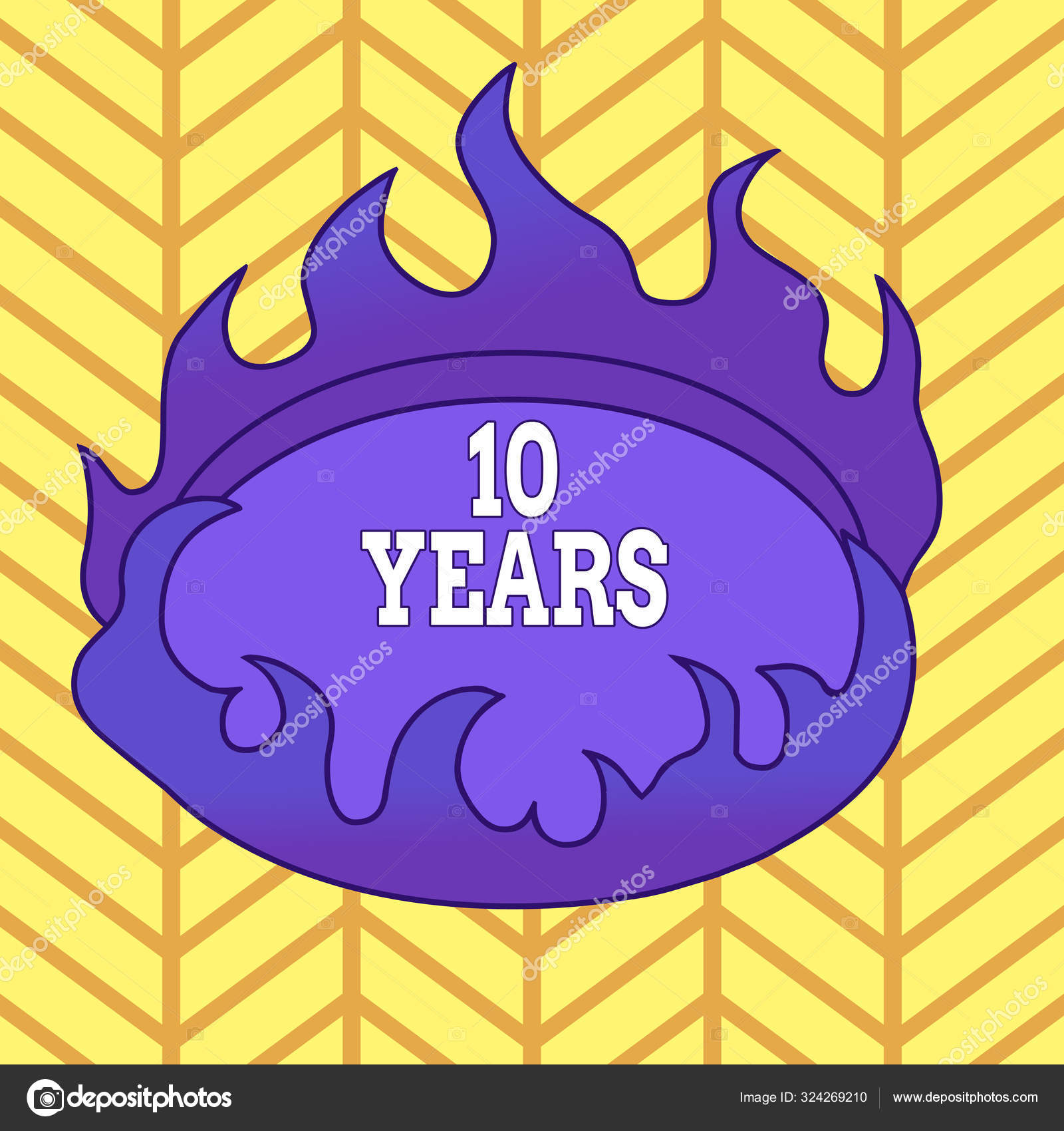 Handwriting text 10 Years. Concept meaning Remembering or honoring ...