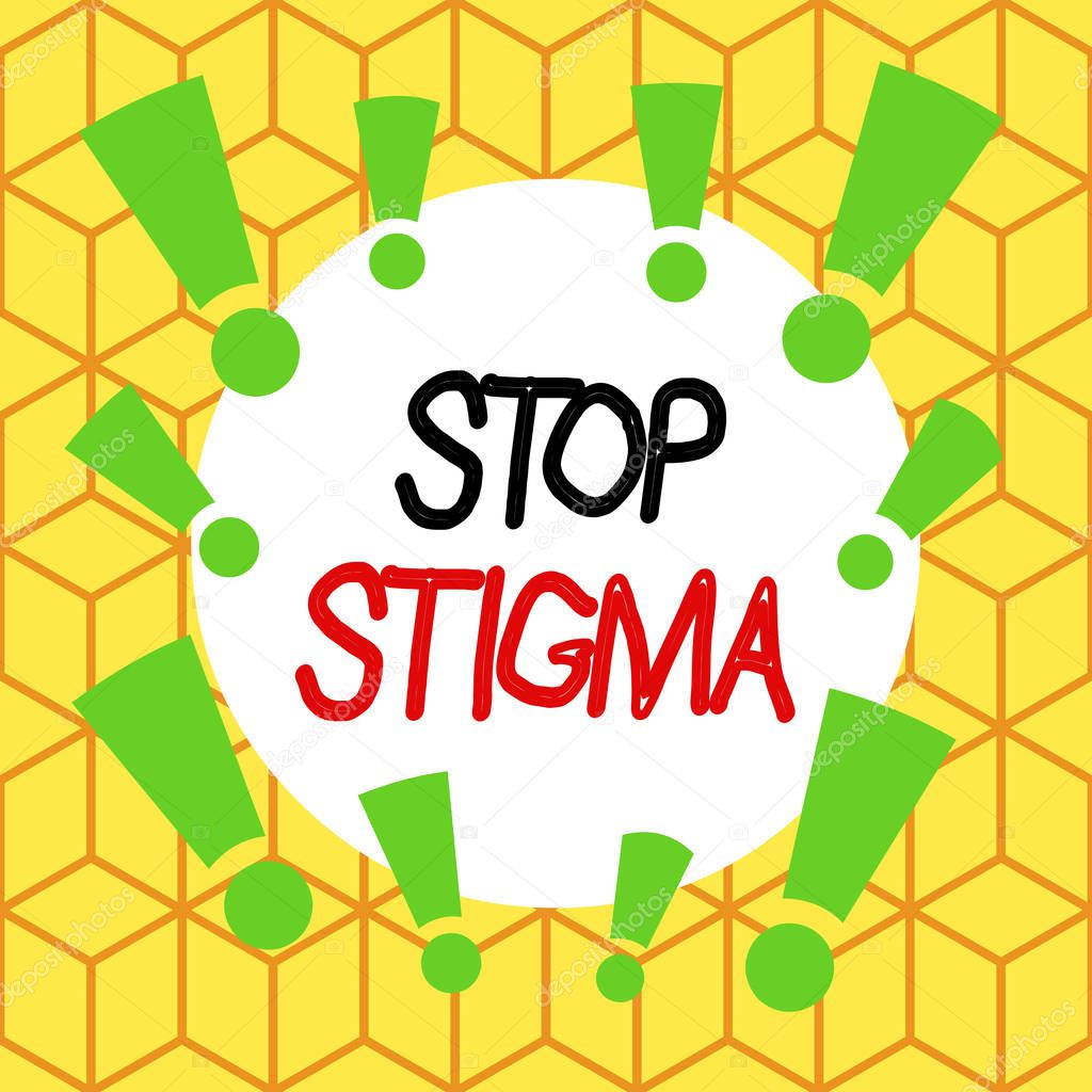 Signo de texto que muestra Stop Stigma. Foto conceptual termina la ...