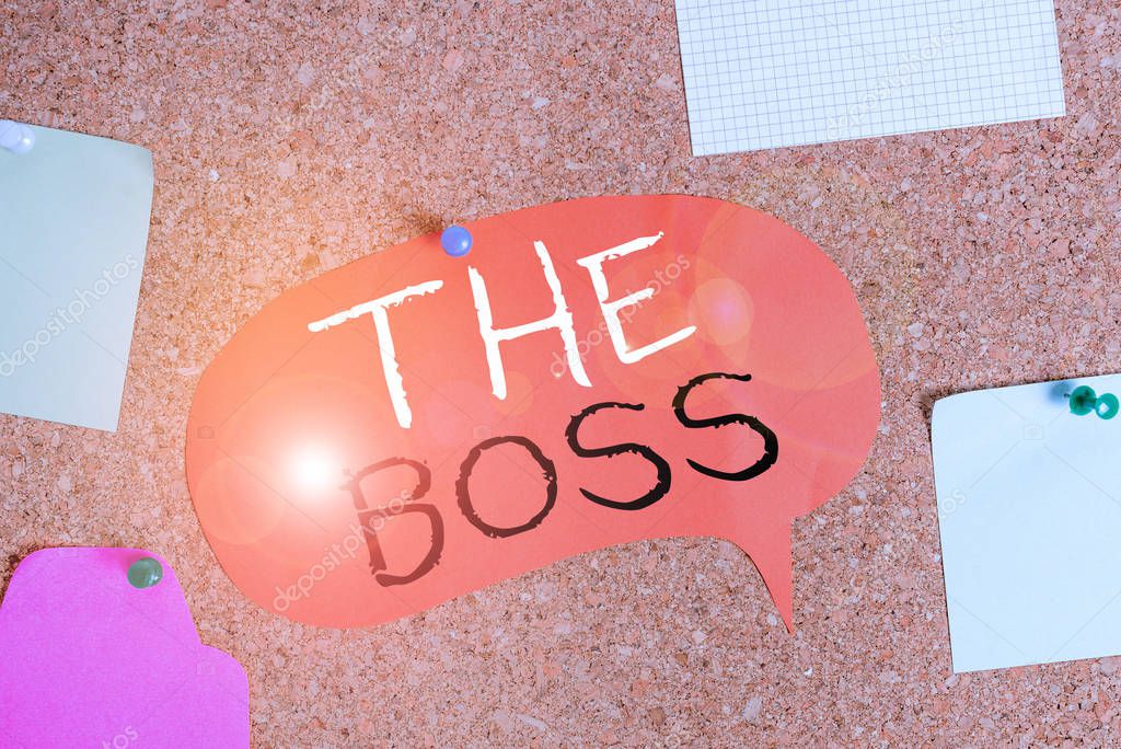 Texto manuscrito El jefe. Concepto que significa una demostración que ...