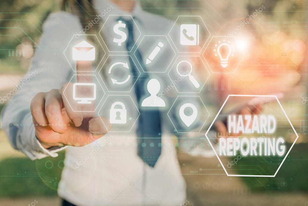 Nota escrita que muestra Reporte de Peligros. Cuenta o estado de cuenta ...