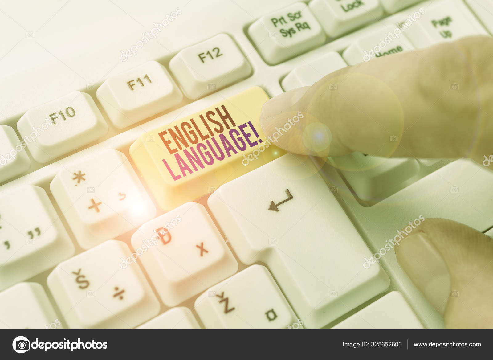 Handwriting text writing English Language. Concept meaning third spoken ...