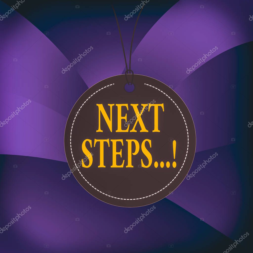 Escribir texto a mano Próximos pasos. Concepto que significa algo que ...